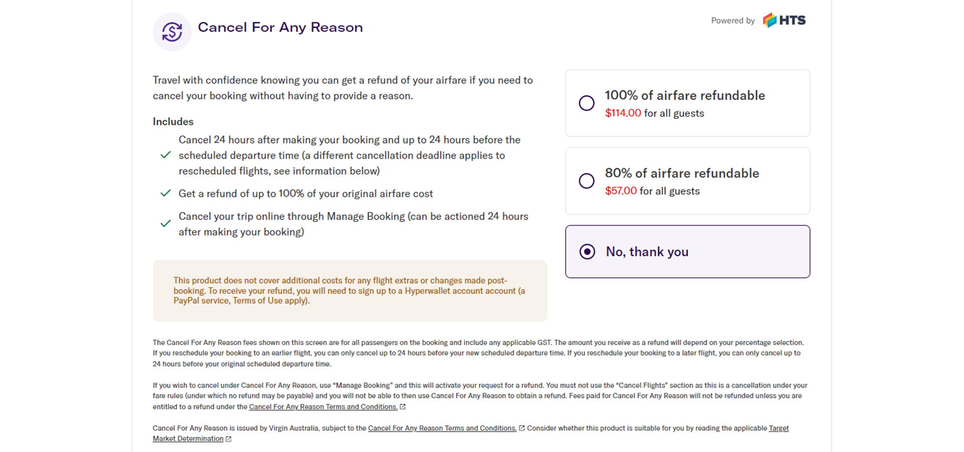 Cancel For Any Reason